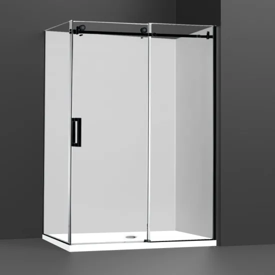1170*870*1950mm Black Frameless Sliding door Rectangle Shower Box