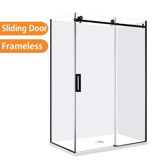 1170*870*1950mm Black Frameless Sliding door Rectangle Shower Box