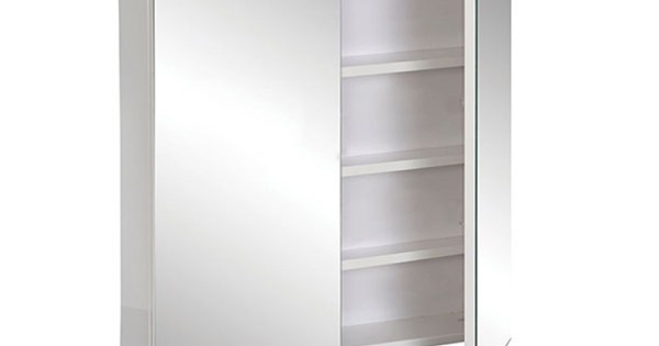 750x720x150mm 2-Door White Fully Waterproof PVC Mirror Cabinet