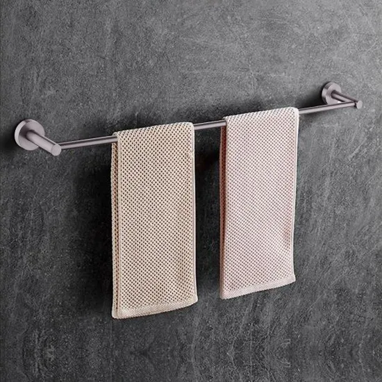 Euro Pin Lever Round Gunmetal Grey Single Towel Rack Rail 780mm