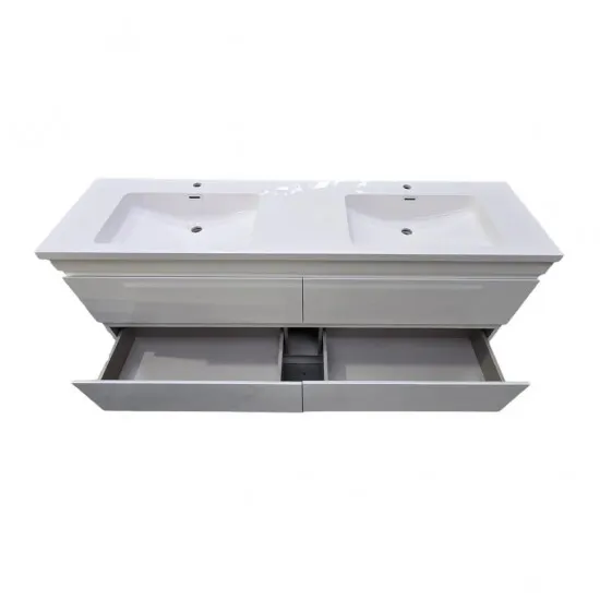 POLO 1800X450X850MM PLYWOOD FLOOR STANDING VANITY - GLOSS WHITE WITH ...
