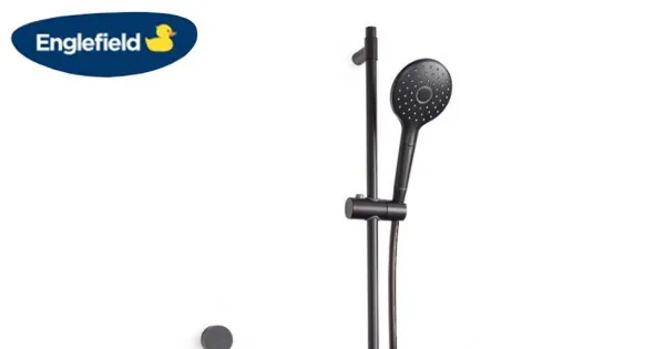 Englefield Studio Pin Matte Black Slide Shower with Single Function ...