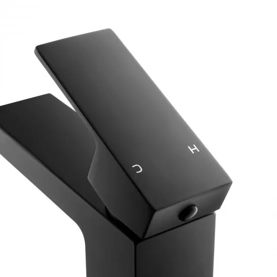 WELS Watermark Bath Basin Square Matt Black Mixer Tap Sink Faucet Solid ...