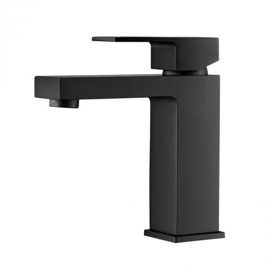 WELS Watermark Bath Basin Square Matt Black Mixer Tap Sink Faucet Solid ...
