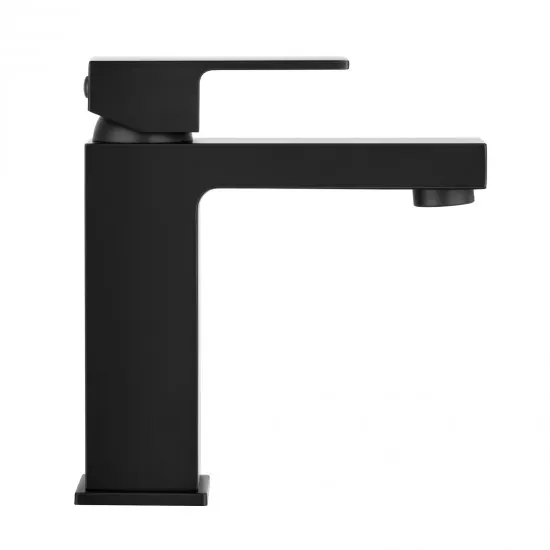 WELS Watermark Bath Basin Square Matt Black Mixer Tap Sink Faucet Solid ...