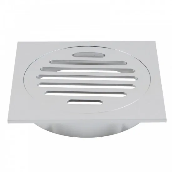 110x110mm Square Chrome Brass Floor Waste Shower Grate Drain Outlet