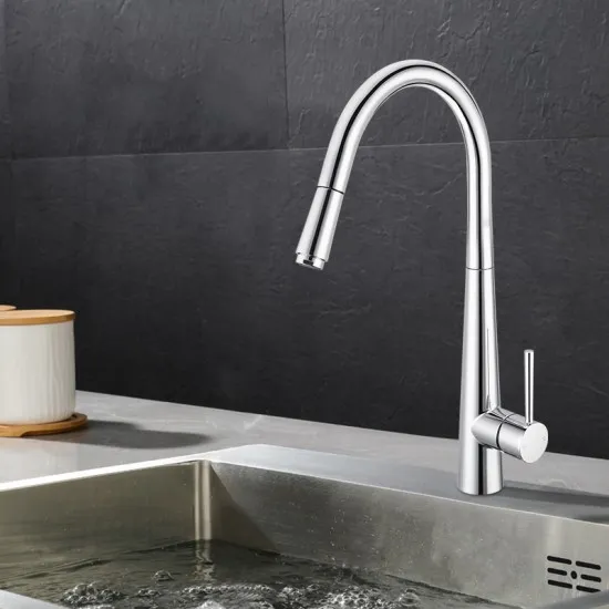 Pull-Out Kitchen Mixer Tap - Swivel & High Arc Design for Easy Washing