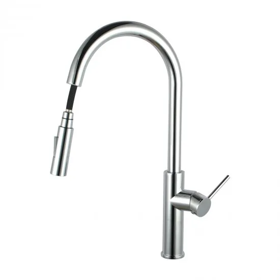 Round Chrome Kitchen Mixer Tap - Swivel Spout, Modern & Durable Design