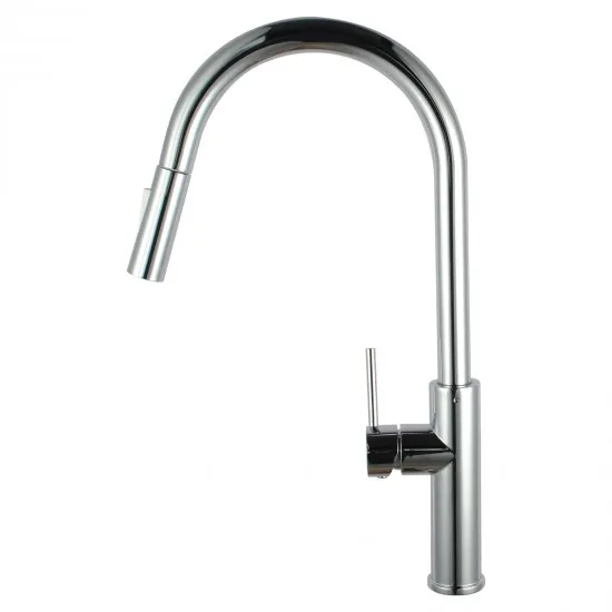 Round Chrome Kitchen Mixer Tap - Swivel Spout, Modern & Durable Design