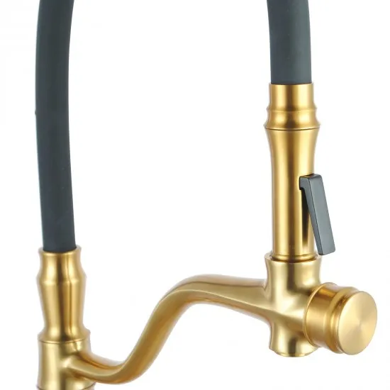 Brass Brushed Yellow Gold Kitchen/Laundry Sink Mixer Taps Swivel ...