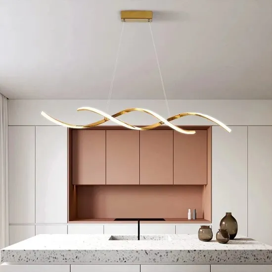 Linear Golden Kitchen Island Bar Light