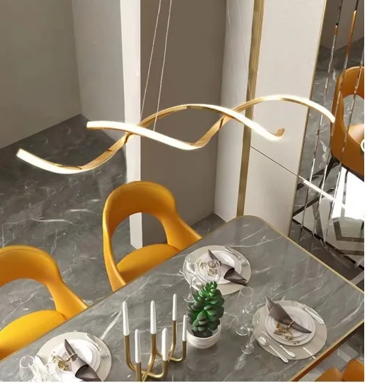 Linear Golden Kitchen Island Bar Light