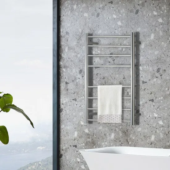 600Wx1000Hx120D 8 Bar Round Heated Towel Rail
