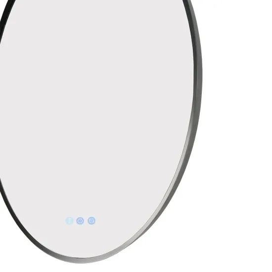 900mm Round LED Mirror | Gunmetal Grey, Motion Sensor & Backlit-NZ Homeware