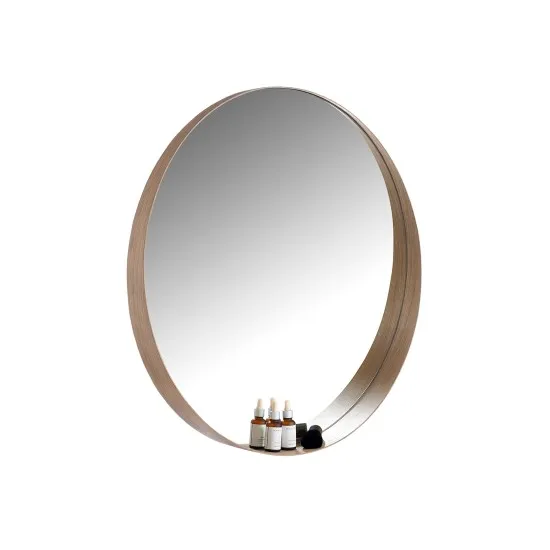 900mm Half Moon Bathroom Mirror - MDF Frame with Storage Shelves & Wall ...