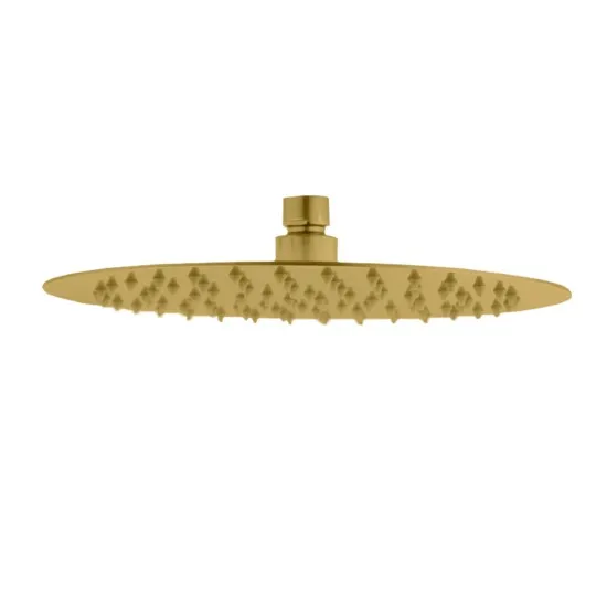10 inch Super-slim Round Brushed Yellow Gold Rainfall Shower Head w ...