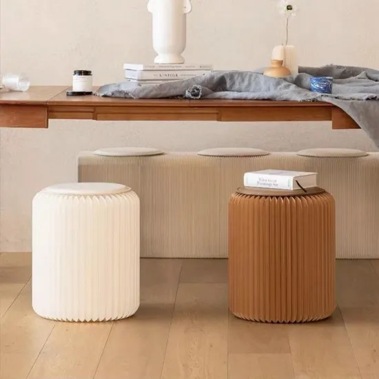 Creative Fashion Kraft Paper Stool Portable Folding Chair Foot Stool ...