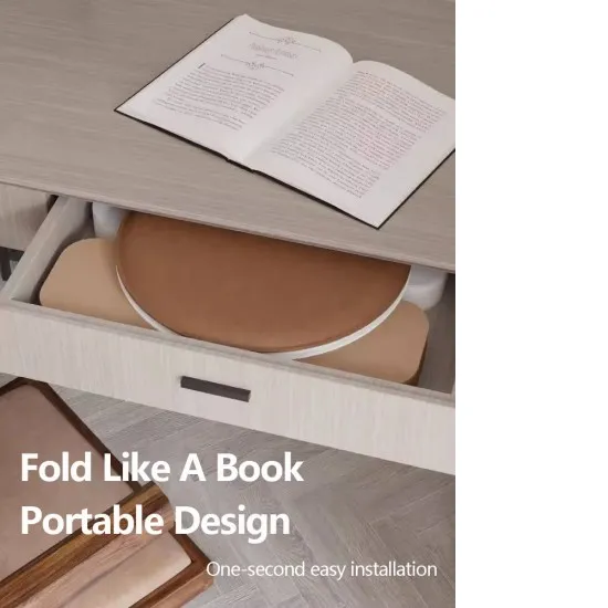 3 Seats Kraft Paper Bench Portable Folding Sofa Foot Stool Shoe Bench Brown