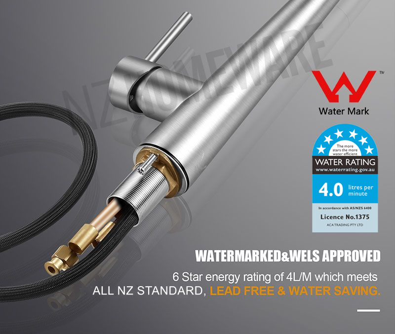 Watermark WELS Pull Out Kitchen Faucet Mixer Spray head Brass Brushed ...