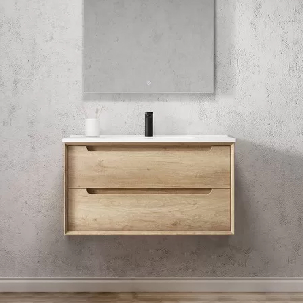 750X460mm Scented750WBASE LIGHT OAK WALL HUNG VANITY