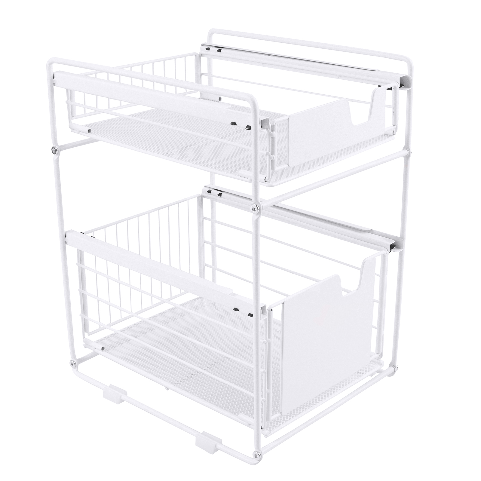 2 Tier White Kitchen Organiser Storage Counter-Top/Under Rack
